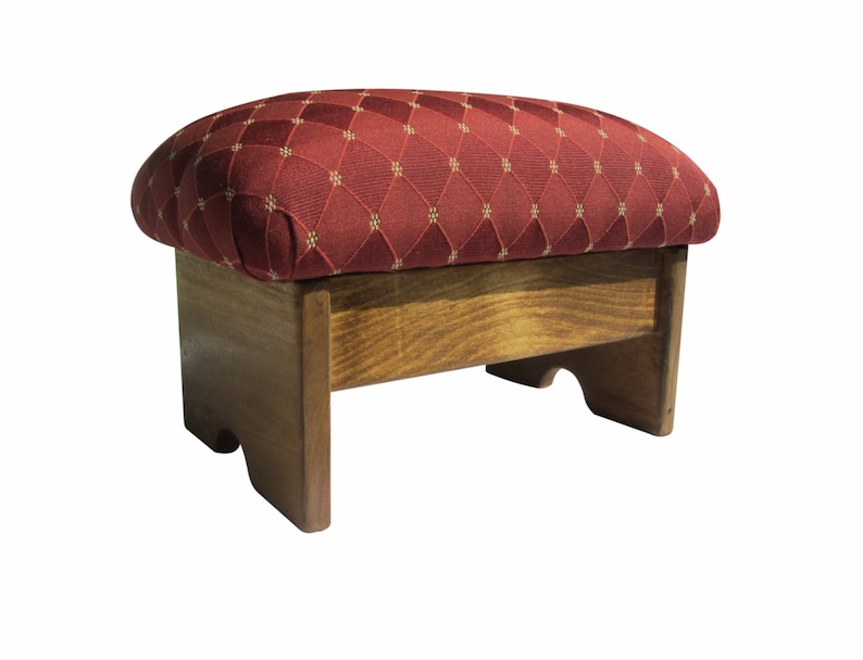 Padded Foot Stool 15" Rococo Red Maple Stain (made in the USA) - Etsy