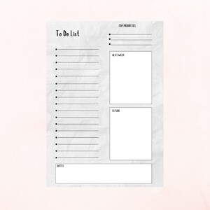 To Do List Planner PDF for Print Paper Style - Etsy
