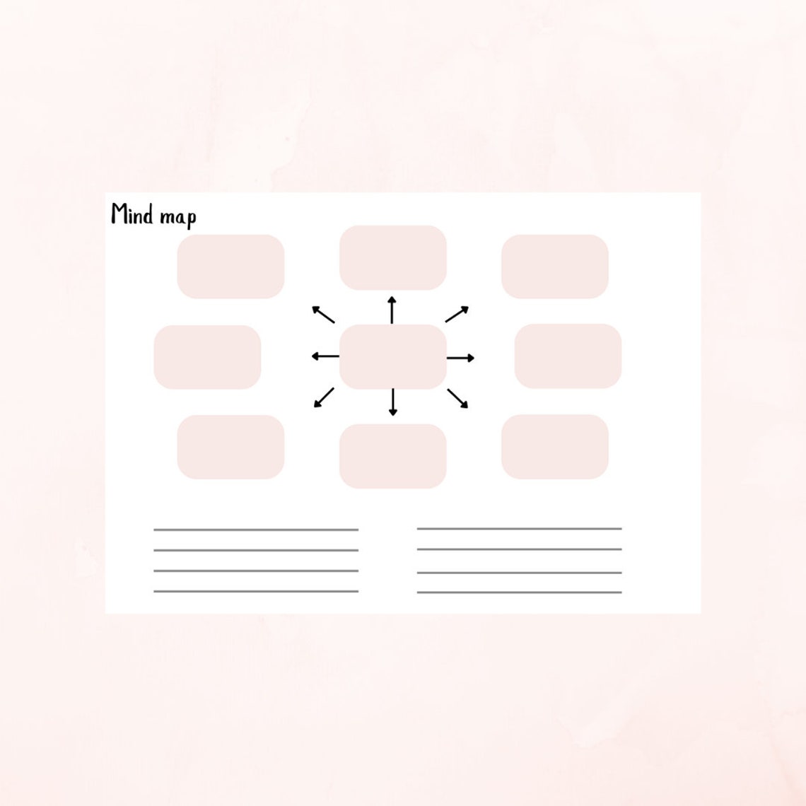 Mind Map Template PDF for Print - Etsy