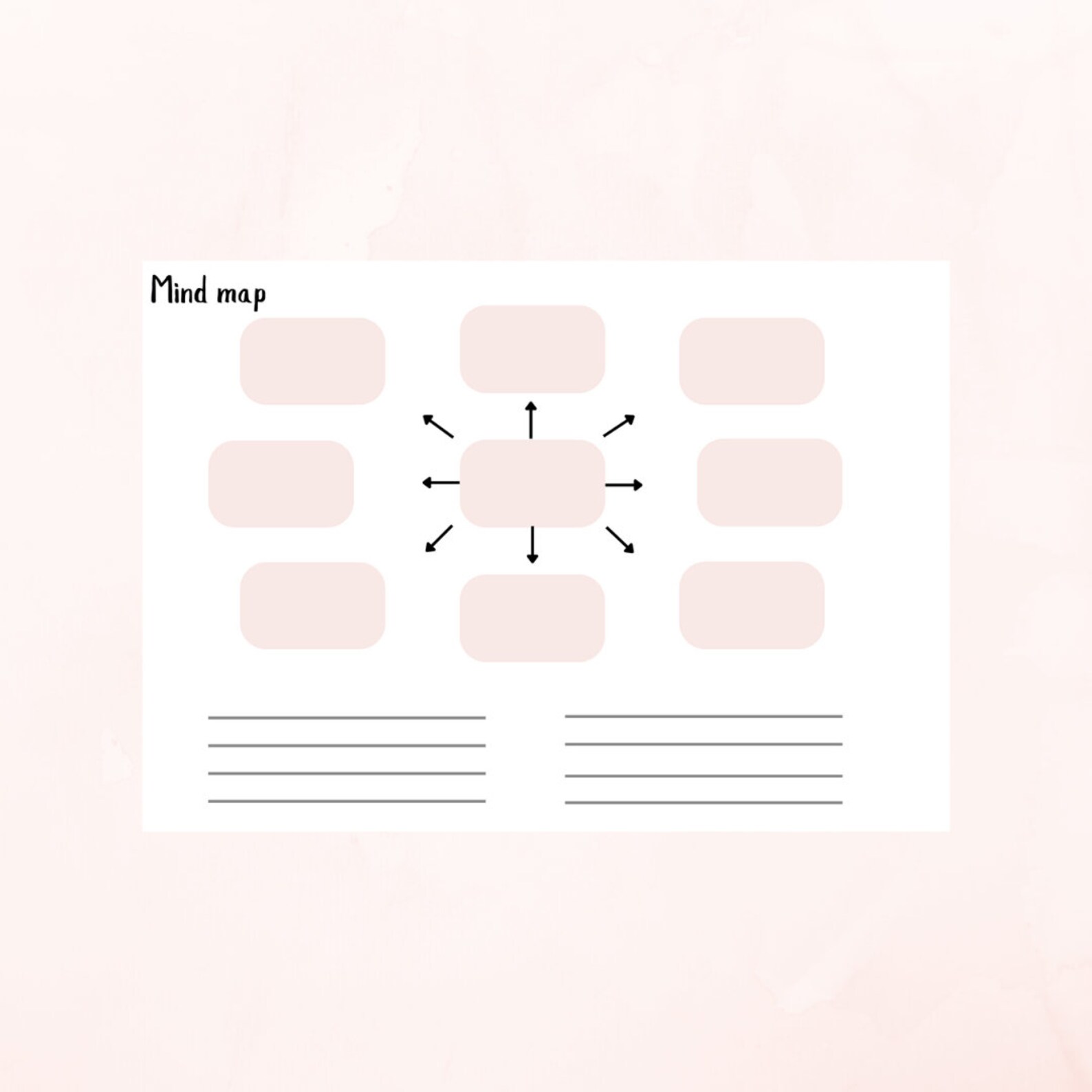 Mind Map Template PDF for Print - Etsy