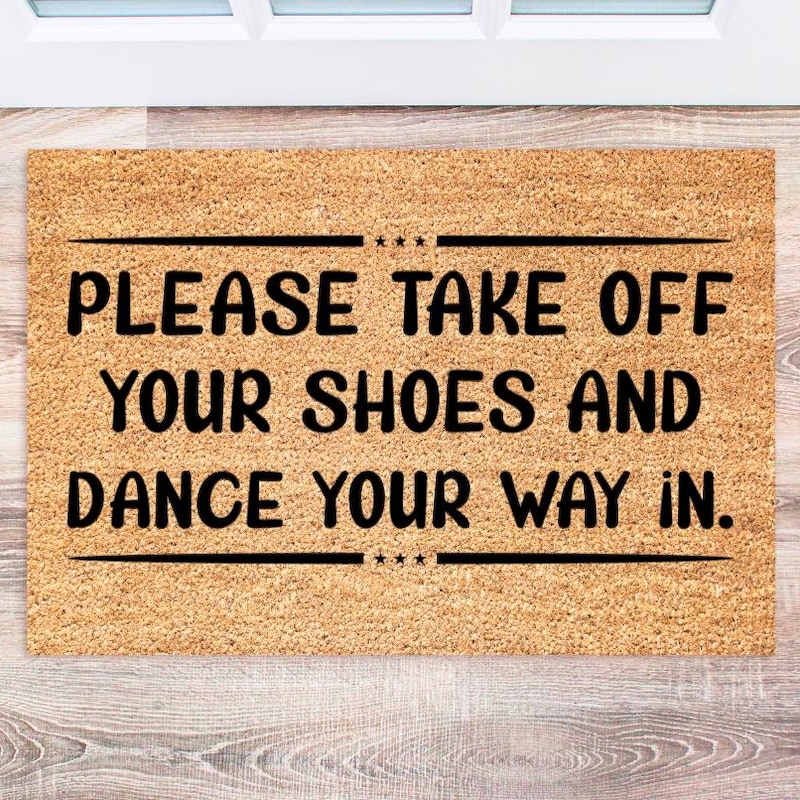 Take Your Shoes off Mat - Etsy