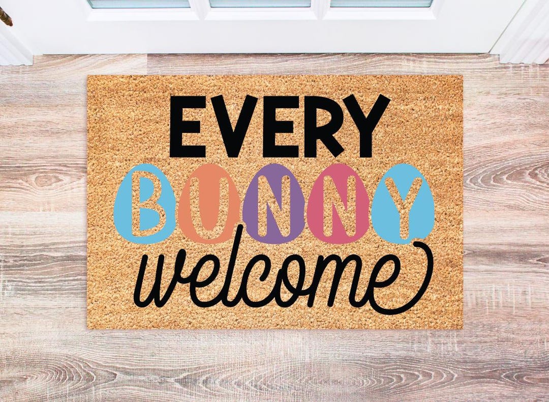 Easter Doormat Coir, Welcome Bunny Mat, Spring Decor for Outdoor, Front ...