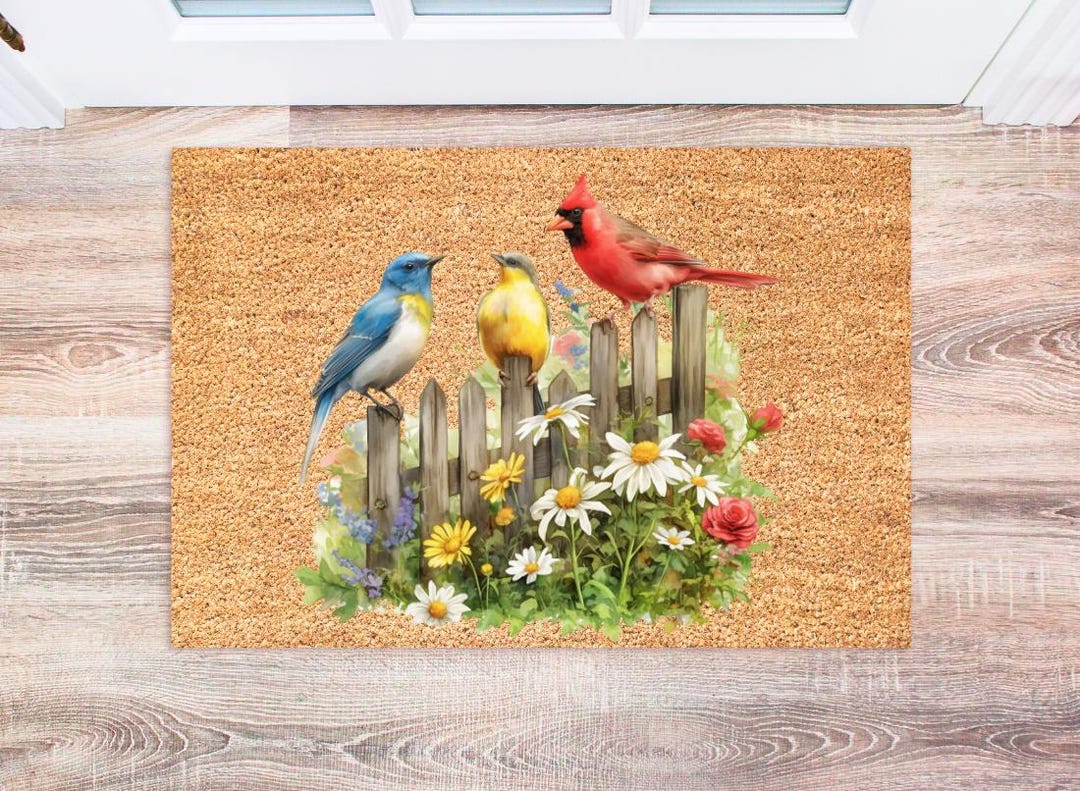 Door Mat With Birds, Welcome Mat for Home, Bird Design Doormat ...