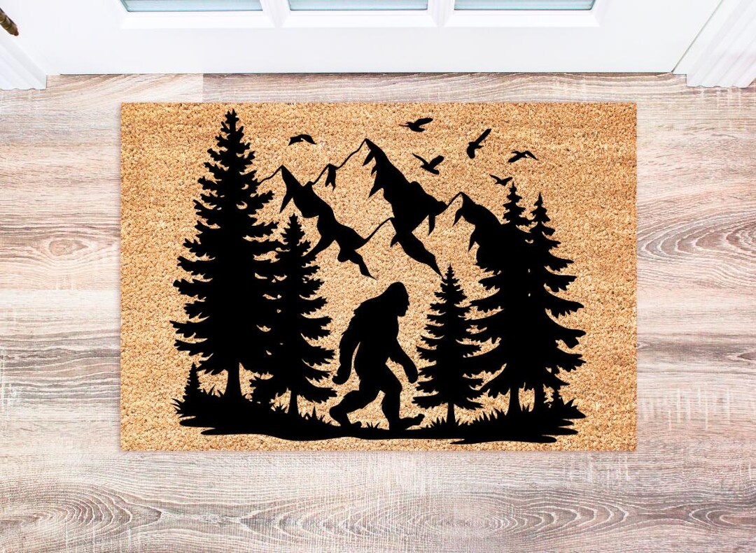 Bigfoot Doormat, Custom Sasquatch Welcome Mat, Personalized Home Decor ...