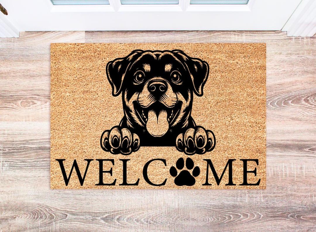 Rottweiler Doormat, Funny Dog Welcome Mat, Personalized Pet Gift ...
