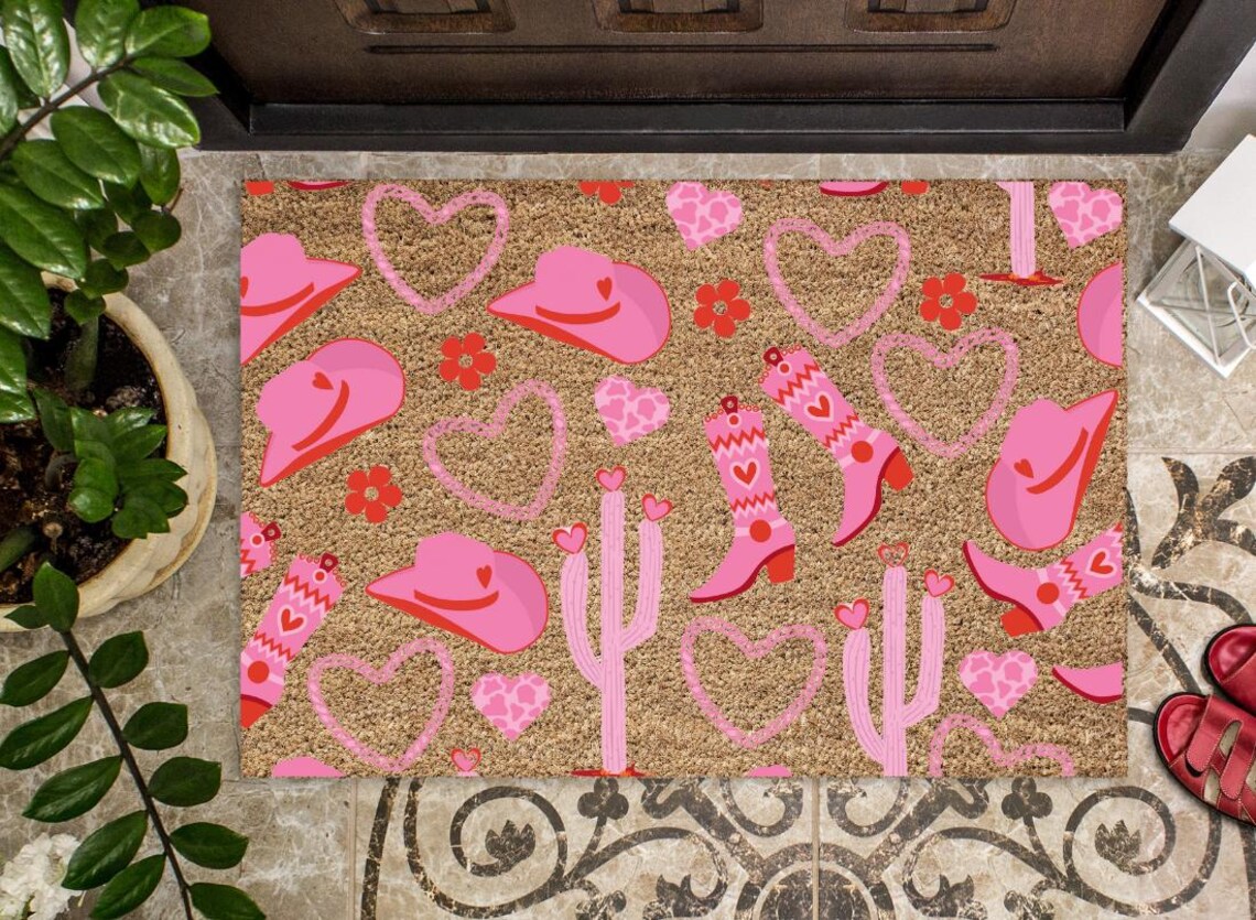 Cowgirl Doormat, Welcome Mat, Custom Home Doormat, Coastal Cowgirl ...