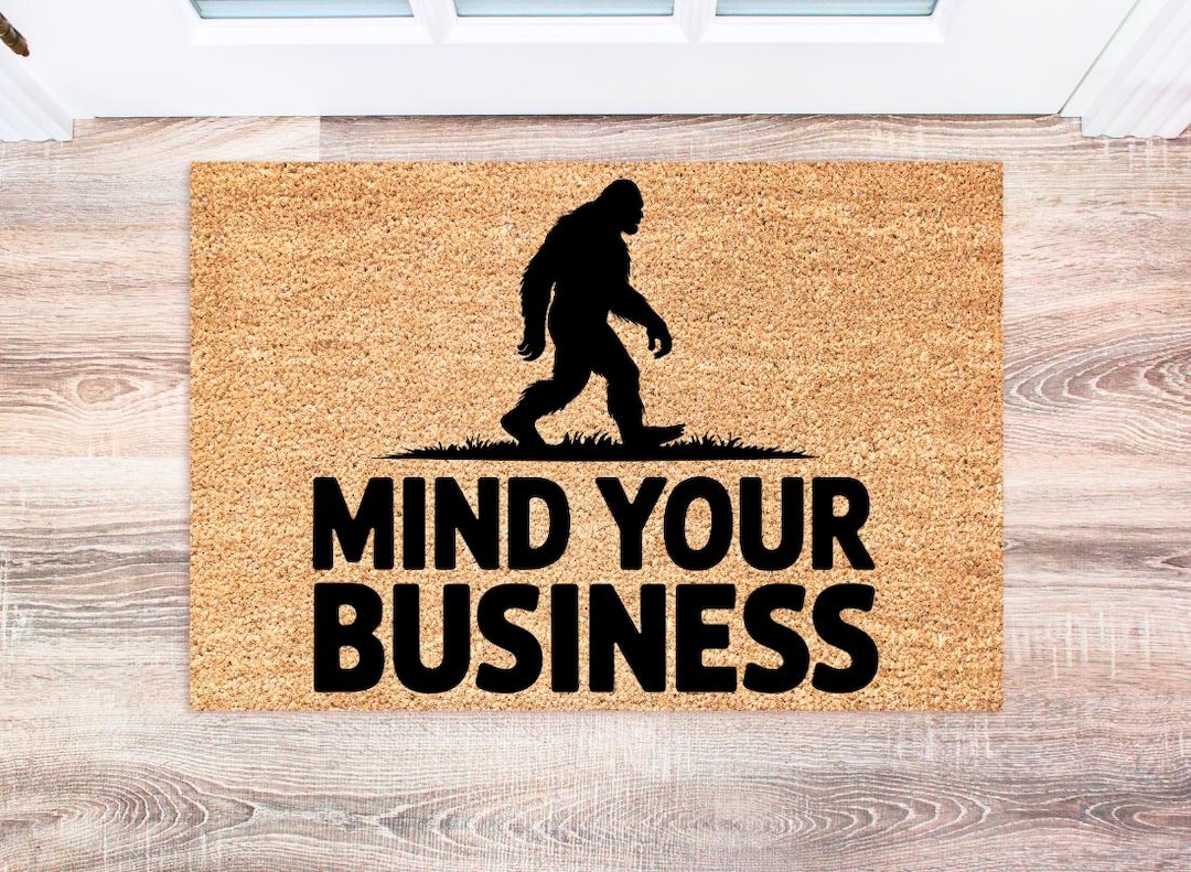 Bigfoot Doormat, Custom Sasquatch Welcome Mat, Funny Home Decor, Unique ...