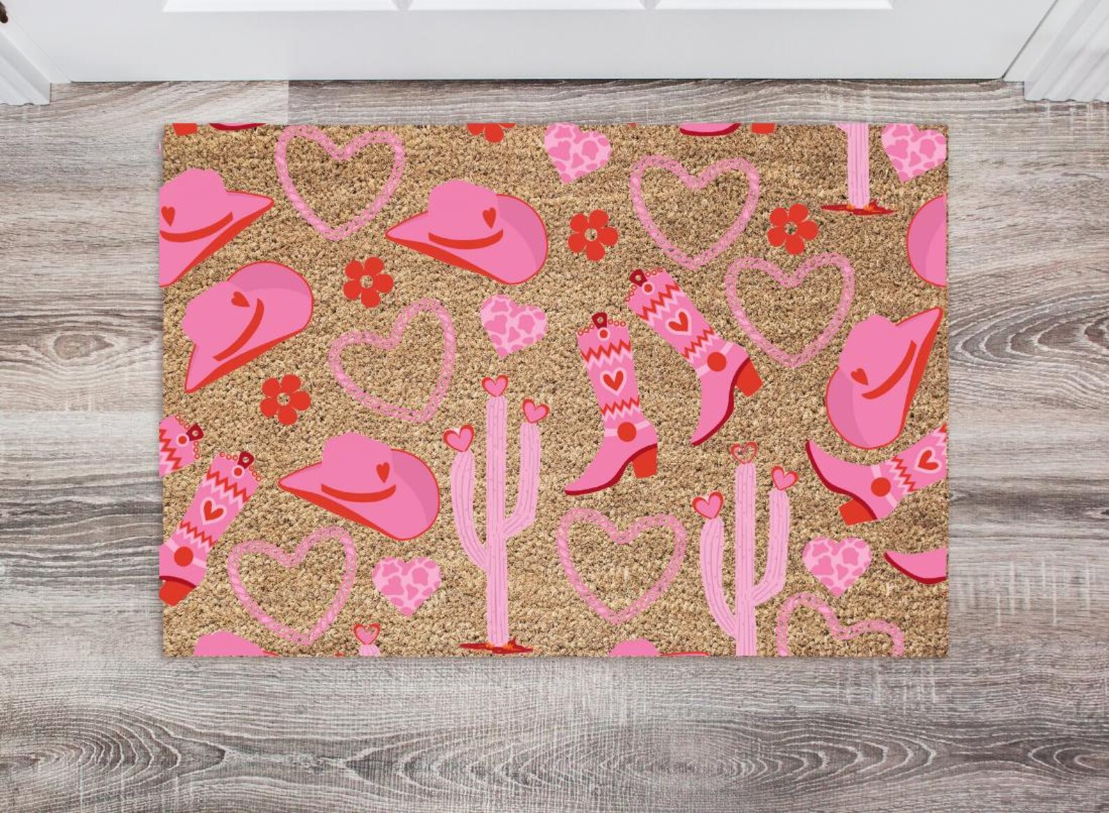 Cowgirl Doormat, Welcome Mat, Custom Home Doormat, Coastal Cowgirl ...