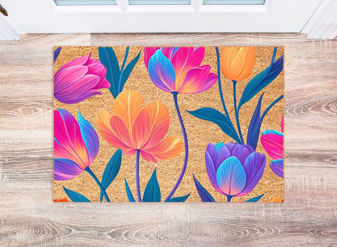 Wildflowers Doormat | Cute Floral Welcome Mat | Spring Decor | Outdoor ...