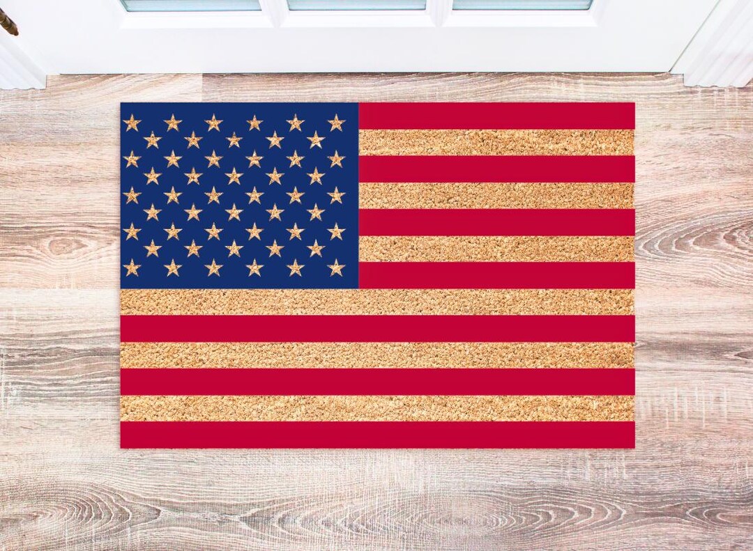 American Flag Doormat, Patriotic Welcome Mat, Custom Door Mat, USA Home ...