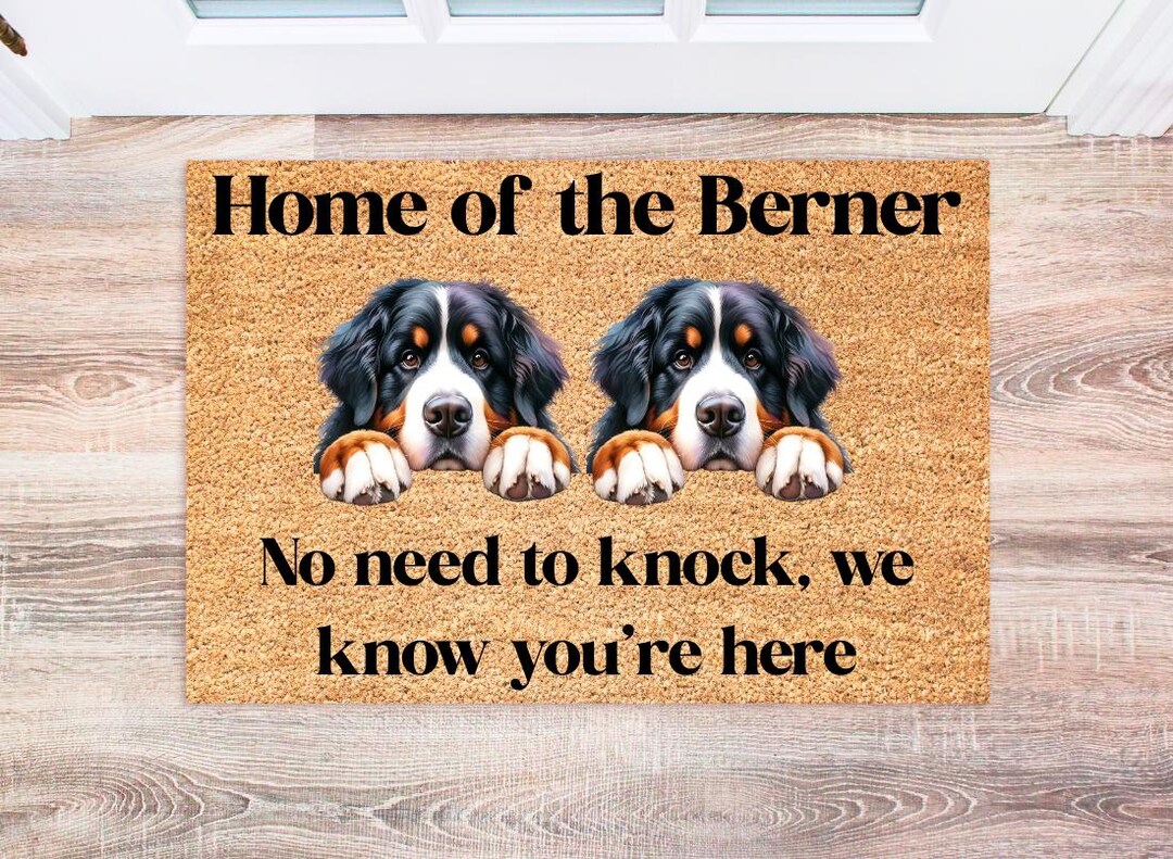Berner Doormats for Dog Lovers, Custom Bernese Mountain Dog Mat ...