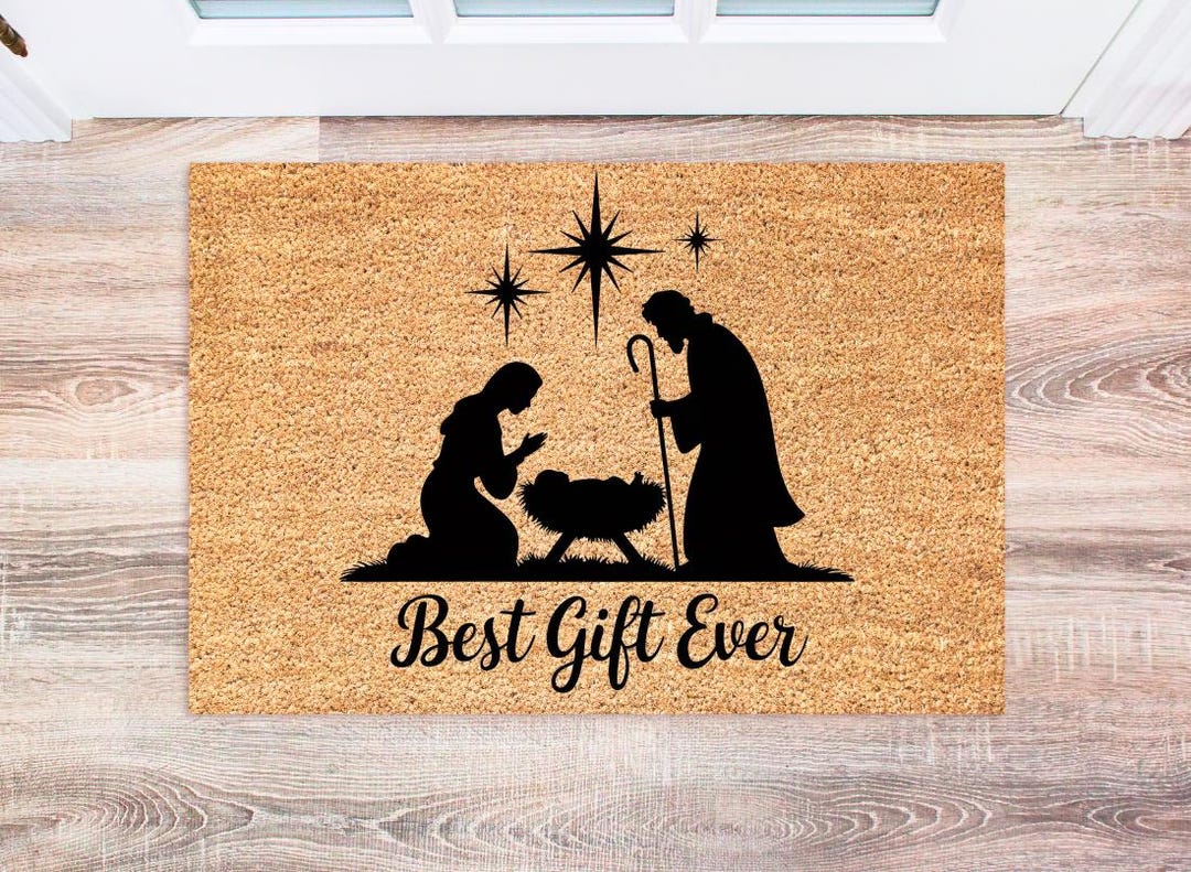 Christmas Decorations | Outdoor Decor | Christmas Door Mat | Nativity ...