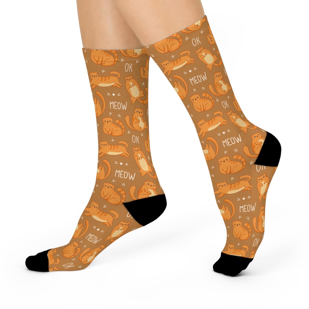 Cozy Cat Compression Socks 3/4 Crew Length for Cat Lovers, Groomers ...