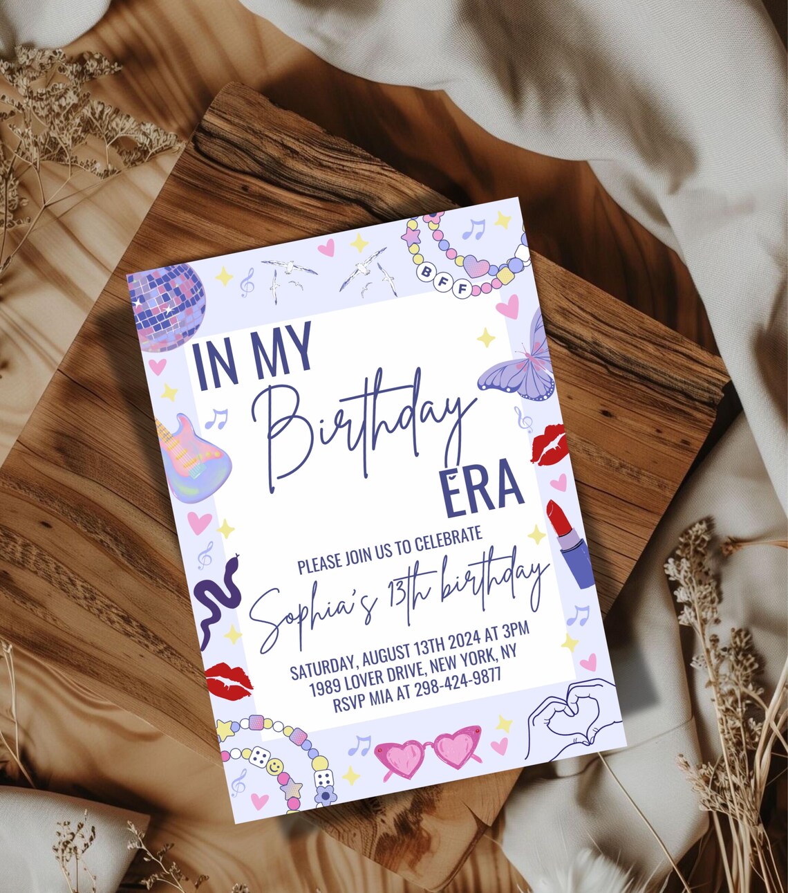 Trendy Taylor Birthday Digital Invitation Eras Party Invite in My ...