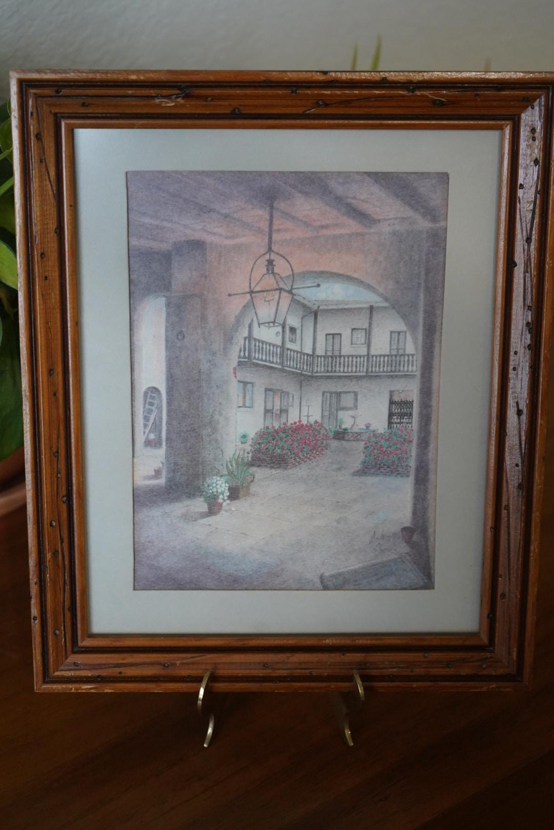 Vintage Framed Print of the Brulator Courtyard by Artist Archie Boyd ...