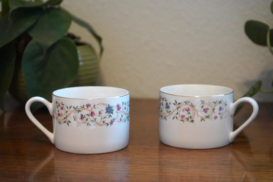 Two Vintage Fine China Coffee Cups From the Farberware Monaco Pattern ...