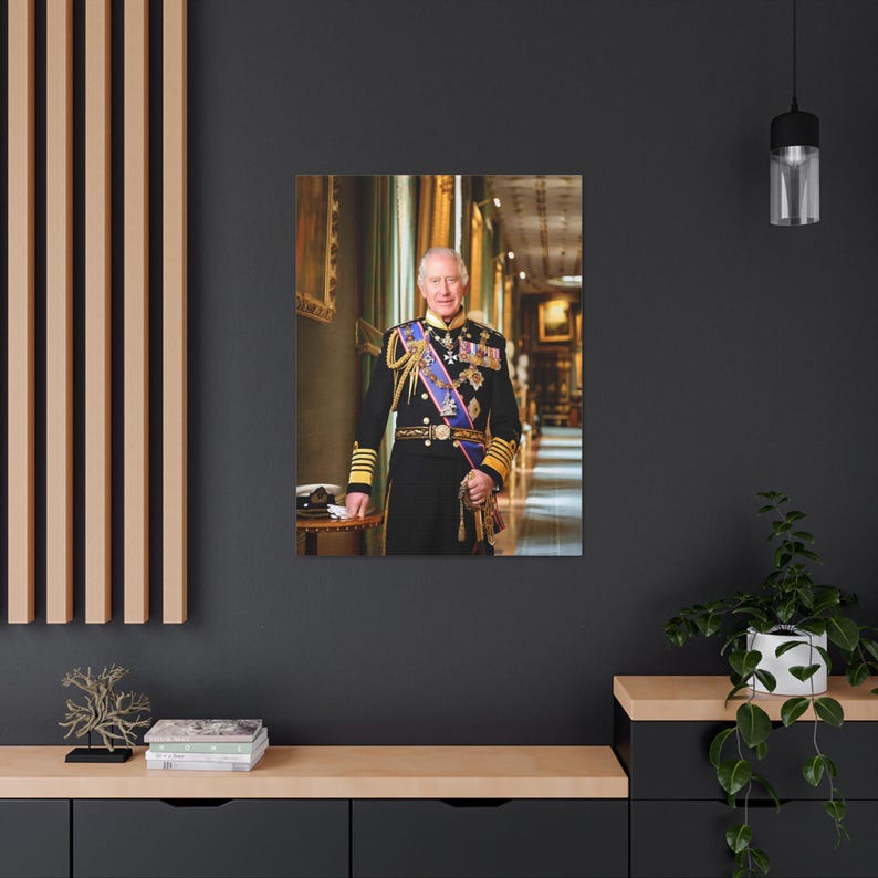 King Charles III New Portrait in Canvas, Poster, Framed Poster and High ...