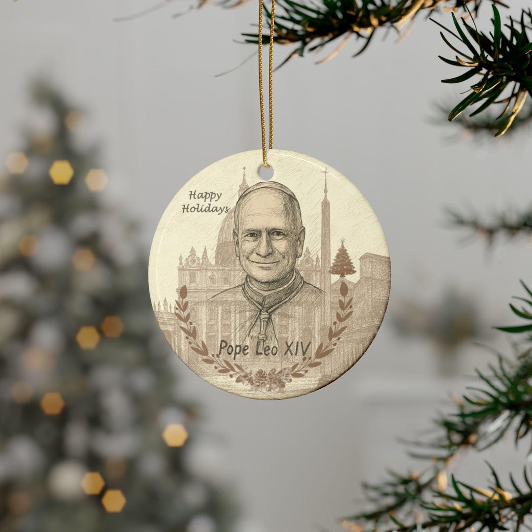 Pope Leo Xiv - Vintage Sketch Art Christmas Ornament -pope Leo, Vatican ...