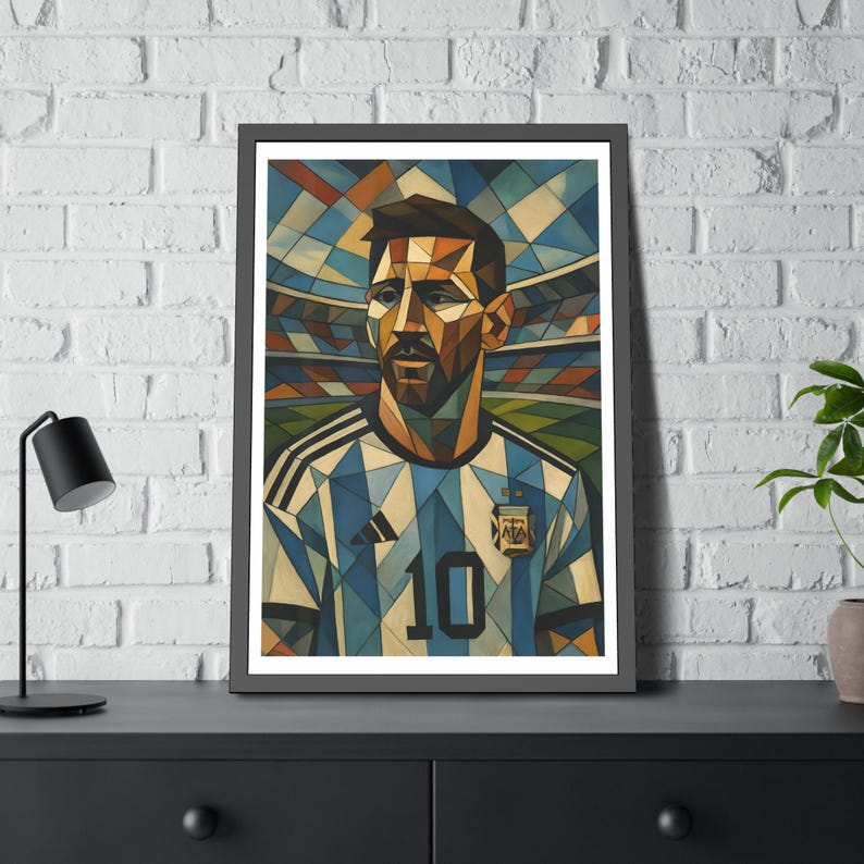 Lionel Messi - Cubism Art Portrait Print in Canvas, Frame, Poster ...