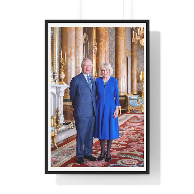 King Charles III and Queen Camilla New Portrait in Canvas, Poster ...