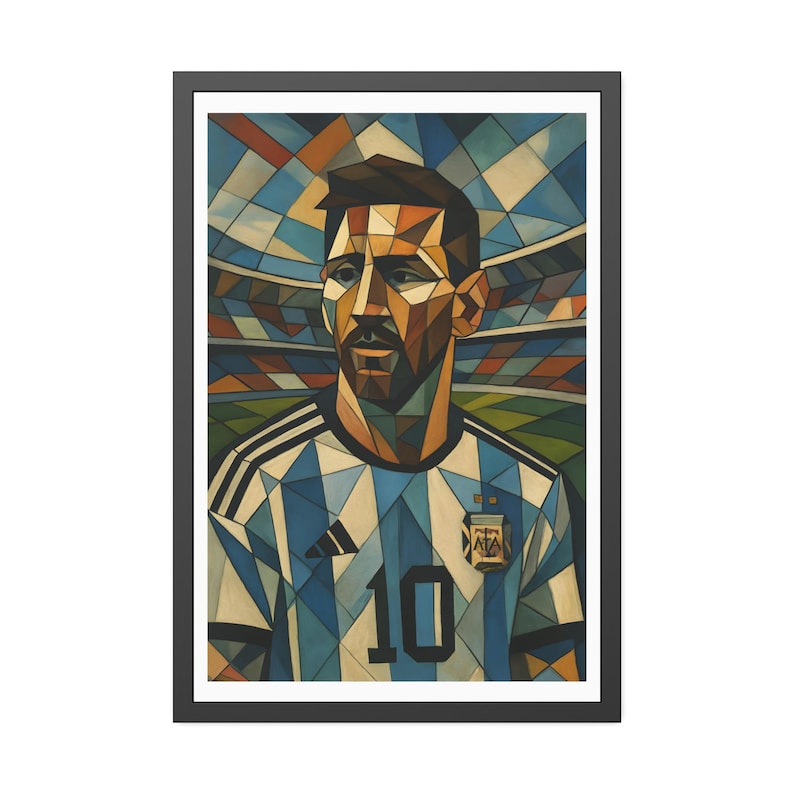 Lionel Messi - Cubism Art Portrait Print in Canvas, Frame, Poster ...