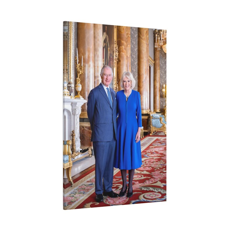 King Charles III and Queen Camilla New Portrait in Canvas, Poster ...