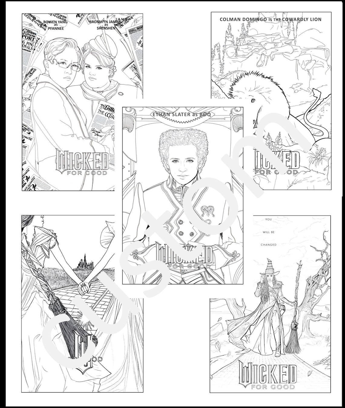 Wicked for Good Colouring Pages - 19 Movie Inspired Character Colouring ...