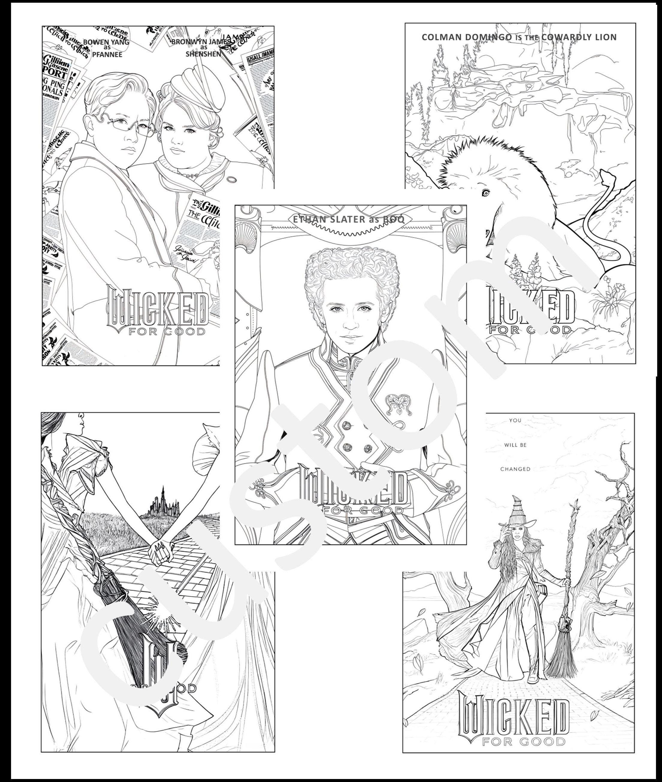 Wicked for Good Colouring Pages - 19 Movie Inspired Character Colouring ...