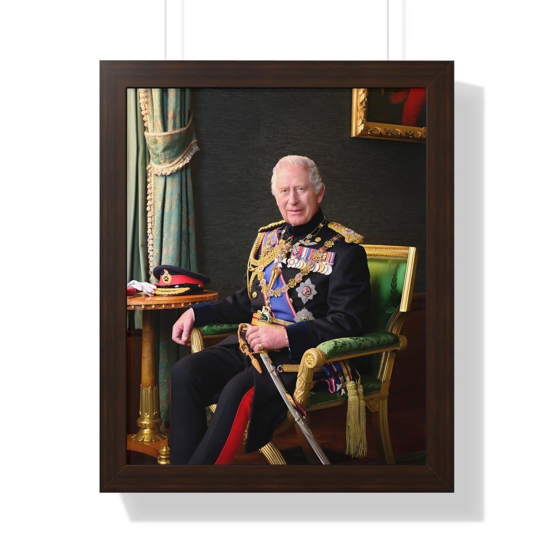 King Charles III New Portrait in Canvas, Poster, Framed Poster & High ...