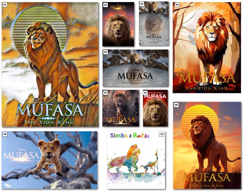 Mufasa: the Lion King Mufasa Story 2024 the Lion King Movie Prints ...