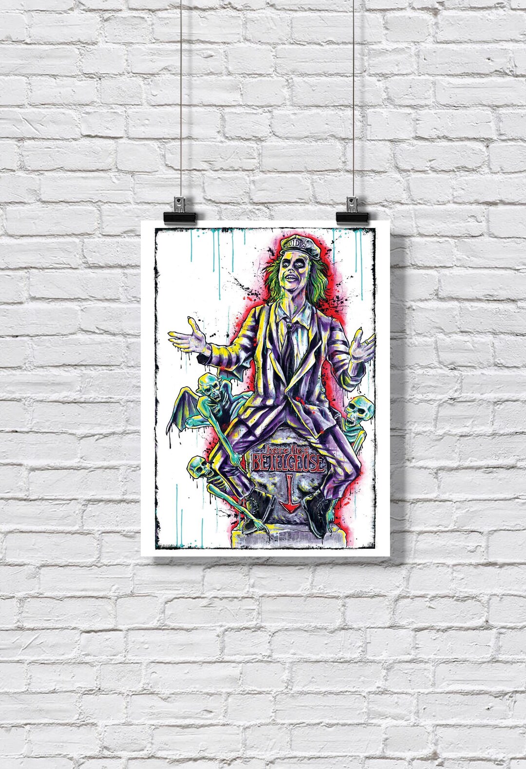 Poster Print 18x24 Beetlejuice Here Lies Betelgeuse Fantasy Black ...
