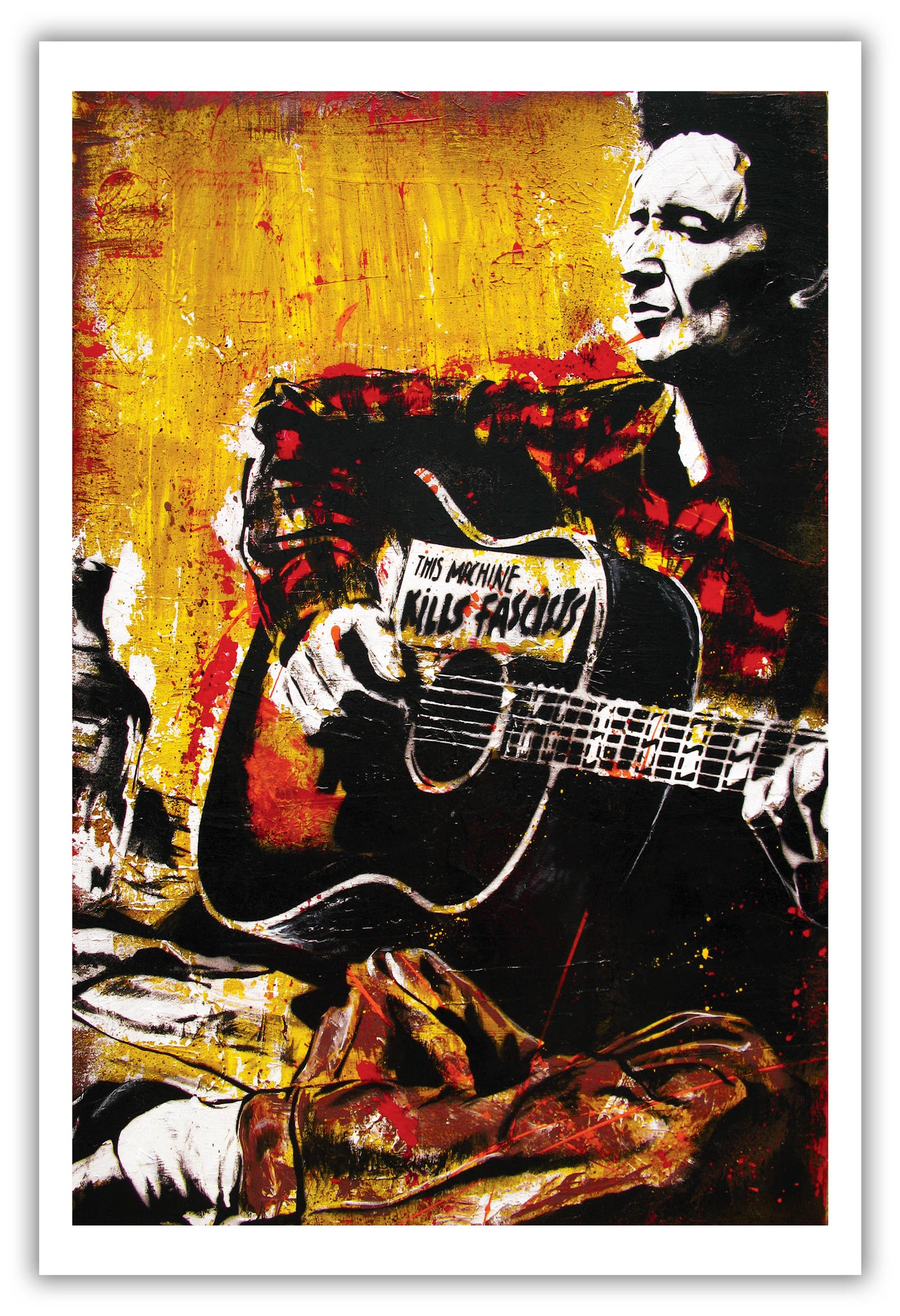Print 12x18" - Woody Guthrie Art Print Poster - Folk Music Oklahoma ...