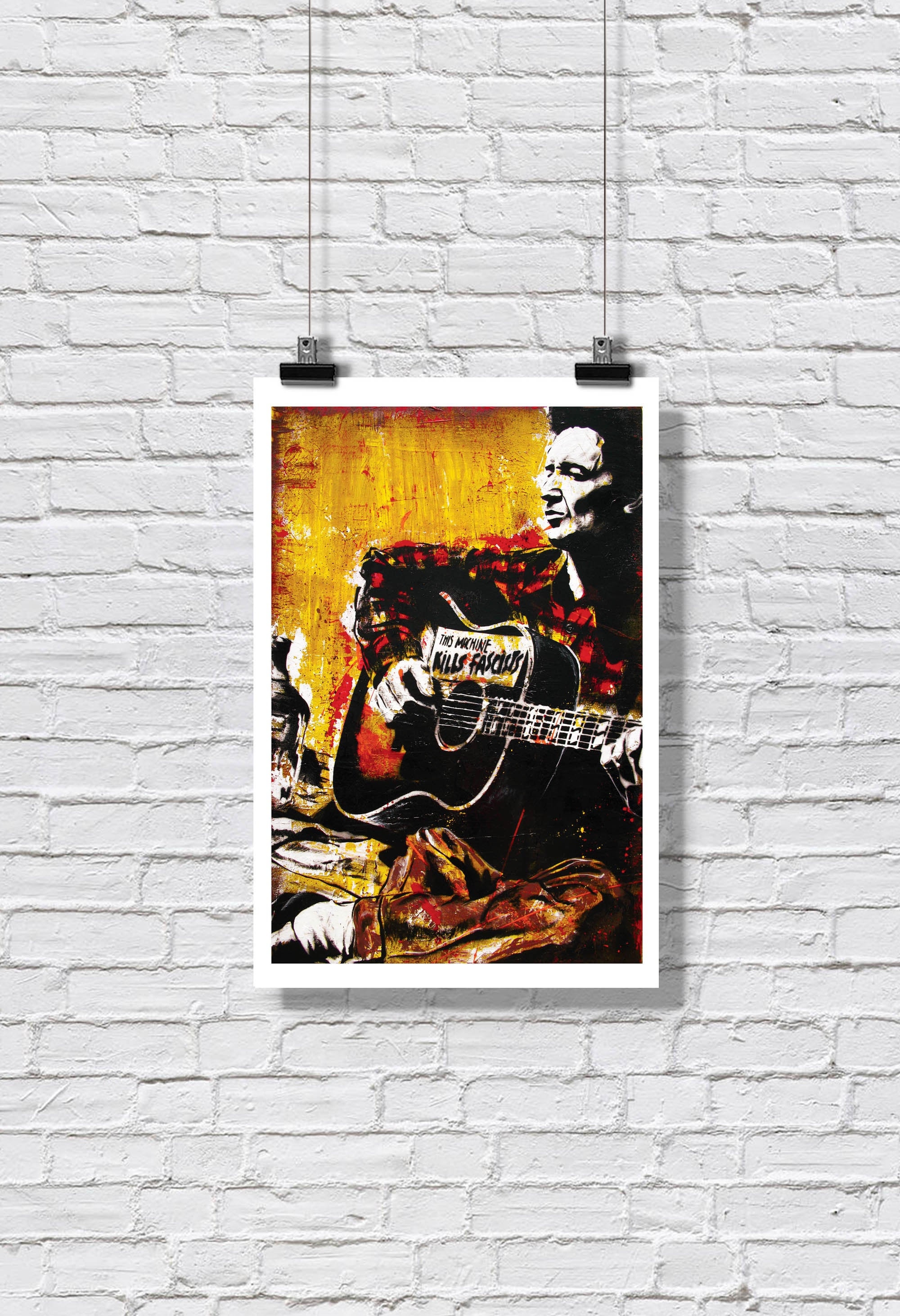 Print 12x18" - Woody Guthrie Art Print Poster - Folk Music Oklahoma ...