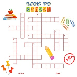 Back to School Crossword Puzzle Teacher Game With Answer Key Teacher ...