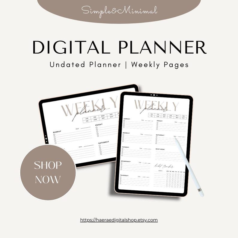 SUNDAY Weekly Planner Daily Checklist Life Planner Template Monthly ...