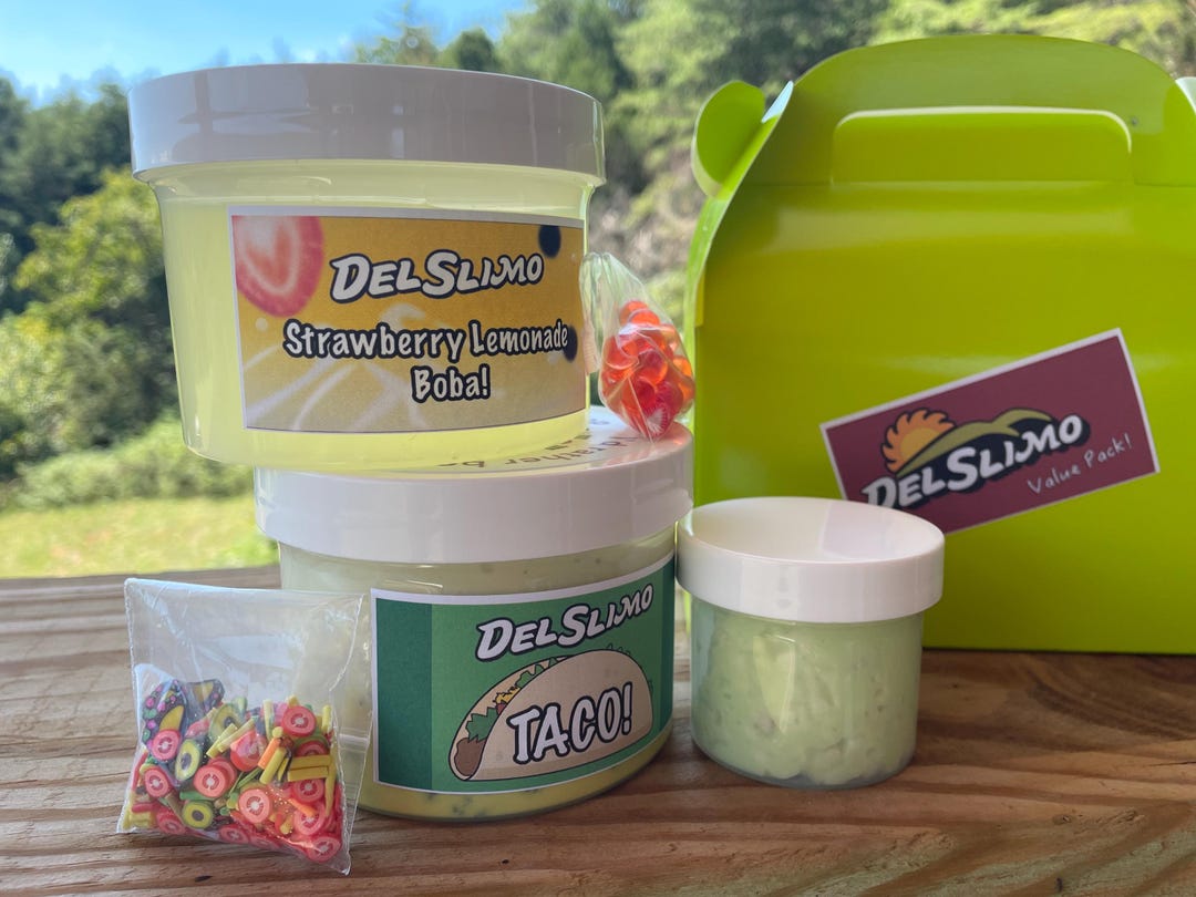 NEW Del Slimo Happy Meal Slime 3 Slimes DIY Taco Slime, Side of Guac ...