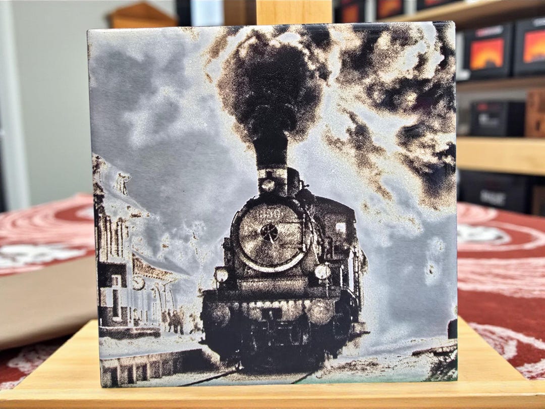 Ceramic Tile Laser Engraved Train - Etsy