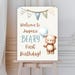 Beary First Birthday, Boy 1st Birthday Welcome Sign Template, Bear ...