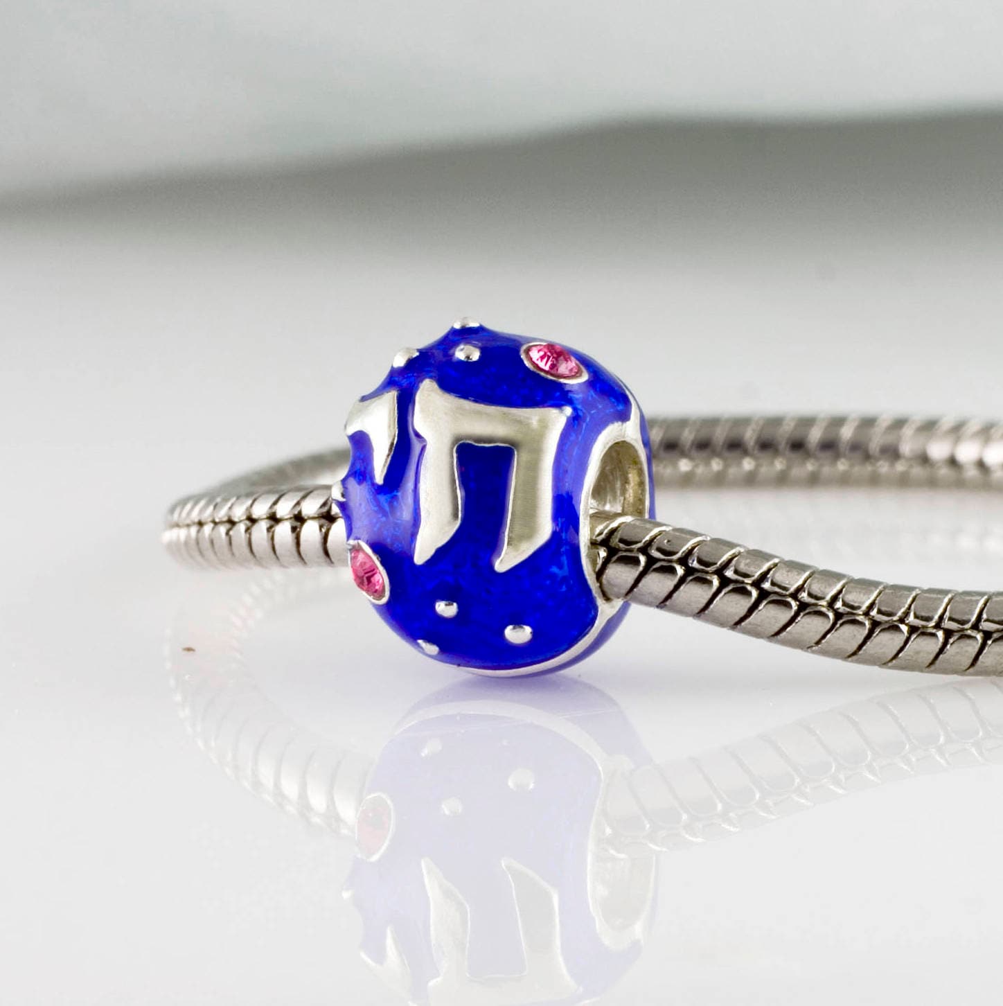 Star of David and Chai Large Hole Bead for European Bracelet - Etsy