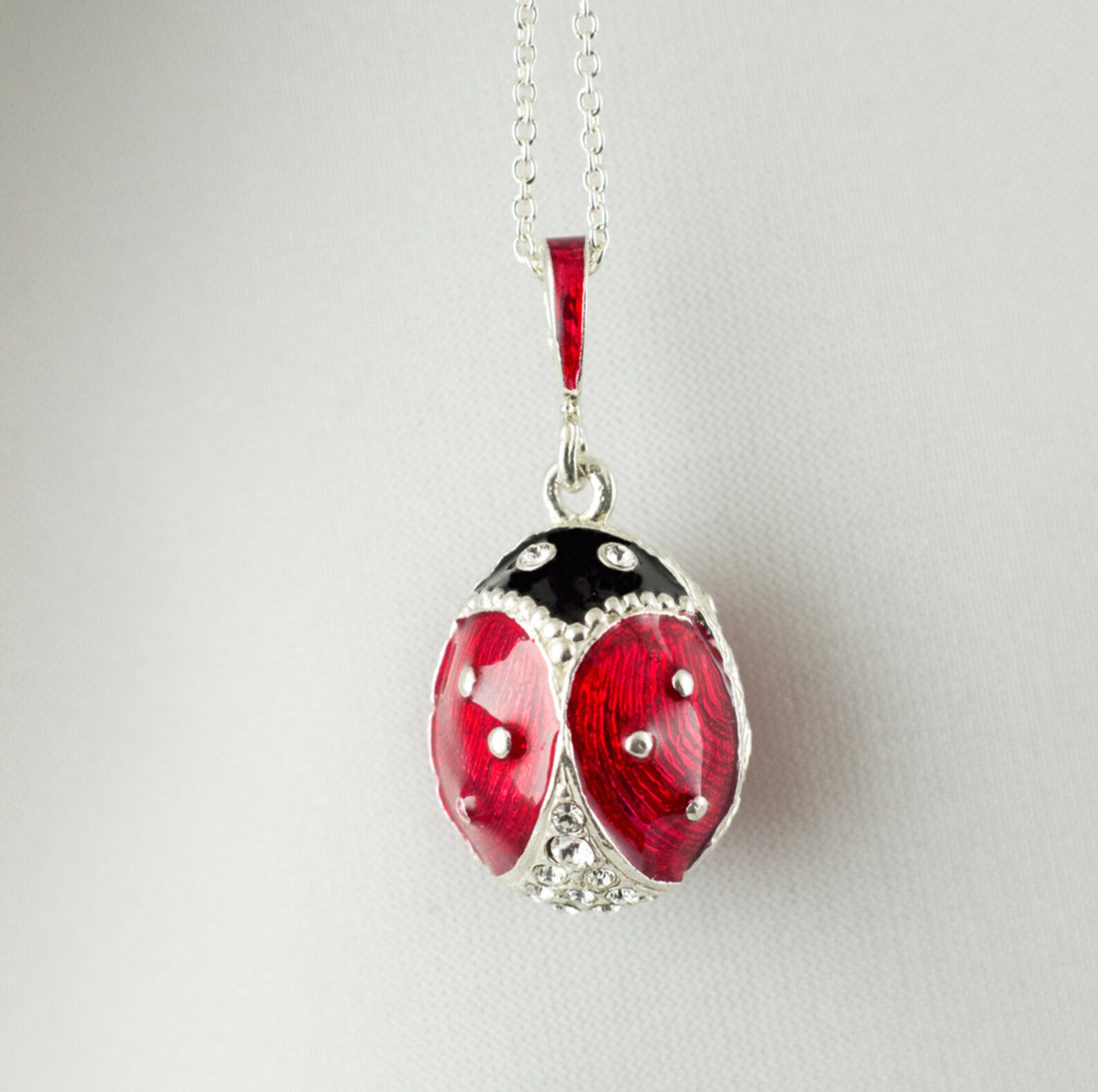 Ladybug Pendant Sterling Silver Gold Vermeil Ladybird With - Etsy