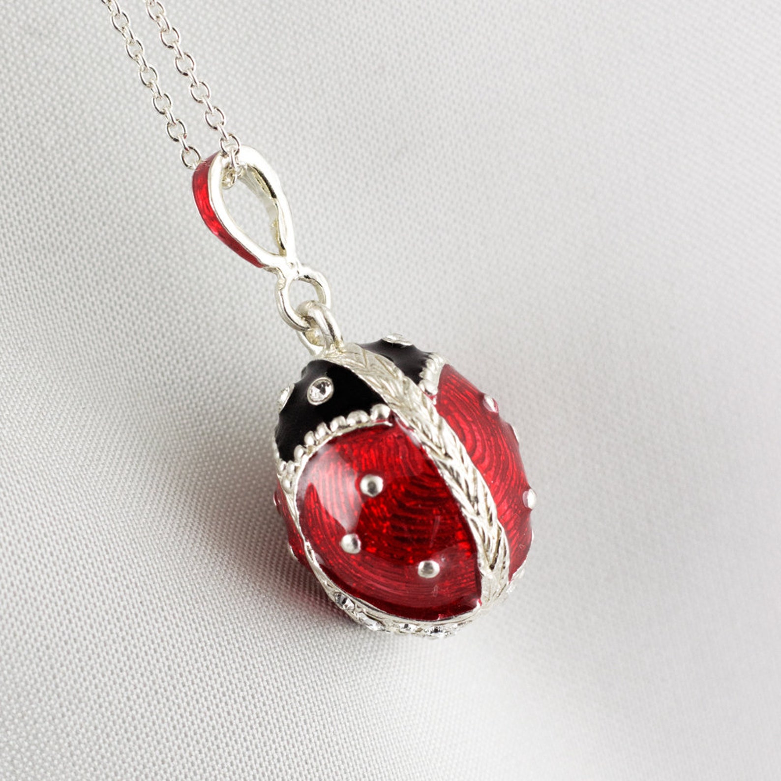 Ladybug Pendant Sterling Silver Gold Vermeil Ladybird With - Etsy