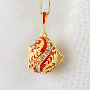 Red Locket With Crystal Heart Charm, Love Jewelry for Her, Sterling ...