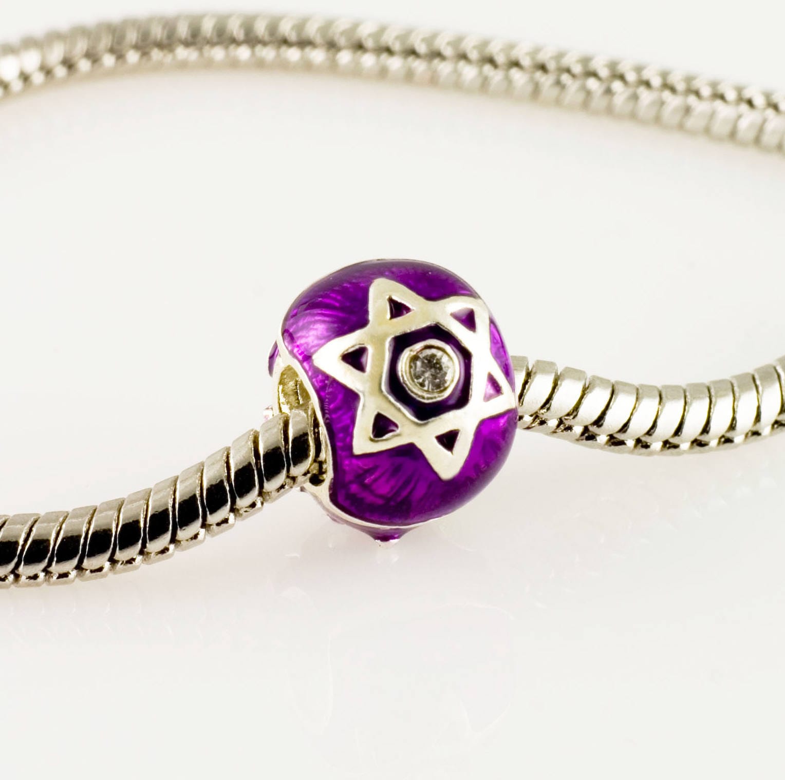 Star of David and Chai Large Hole Bead for European Bracelet - Etsy