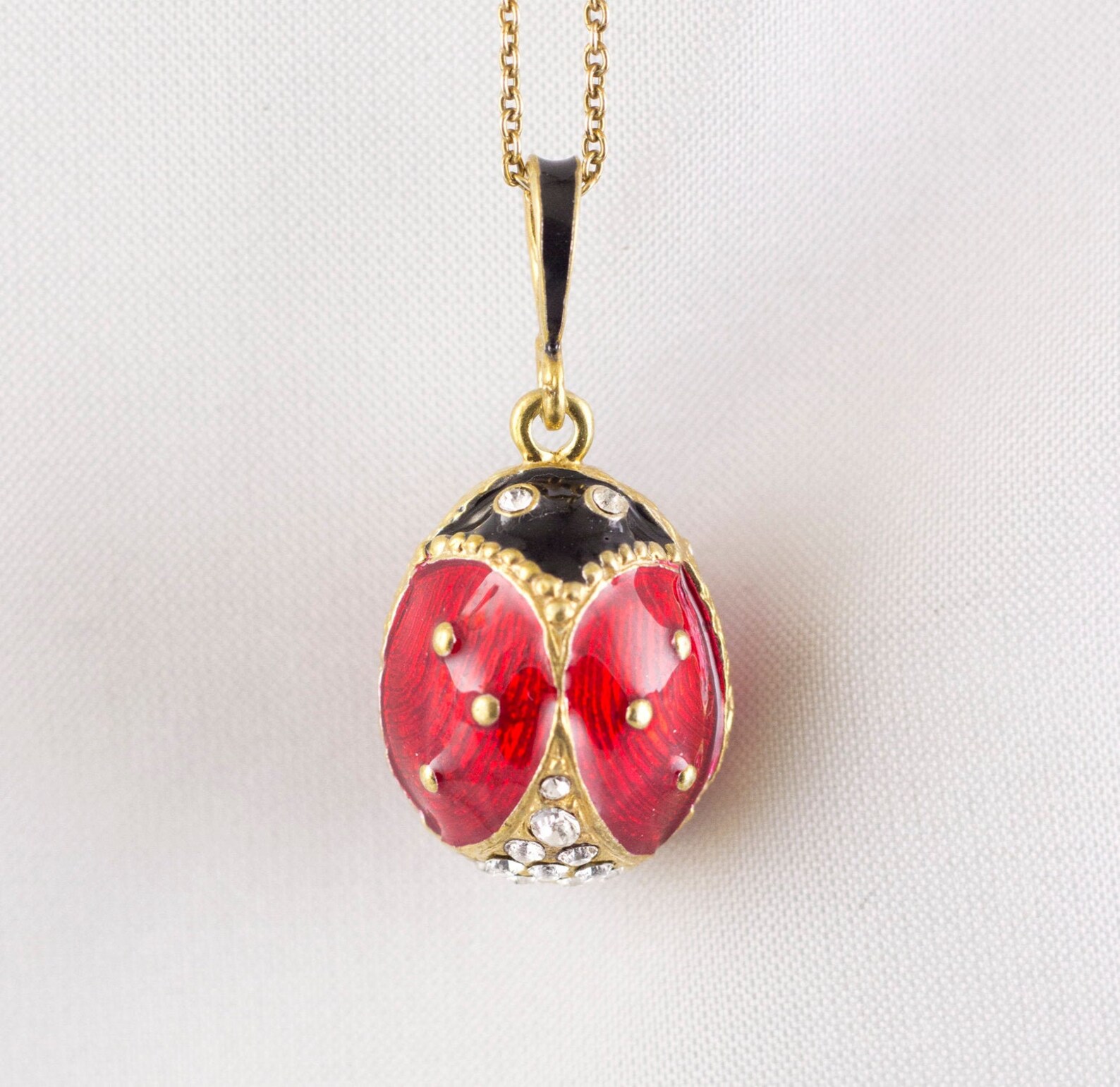 Ladybug Pendant Sterling Silver Gold Vermeil Ladybird With - Etsy