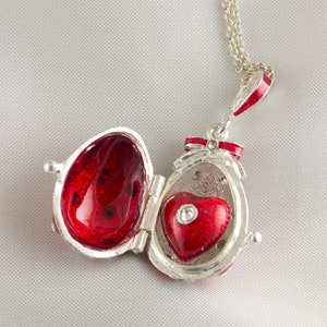 Red Black Ladybug Locket With Heart Surprise Pendant Ladybird, Sterling ...