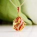 Red Locket With Crystal Heart Charm, Love Jewelry for Her, Sterling ...