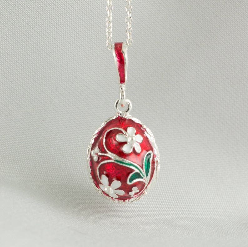 Jasmine Flower Pink Pendant, Enamel Jewelry Necklace White Flowers on ...