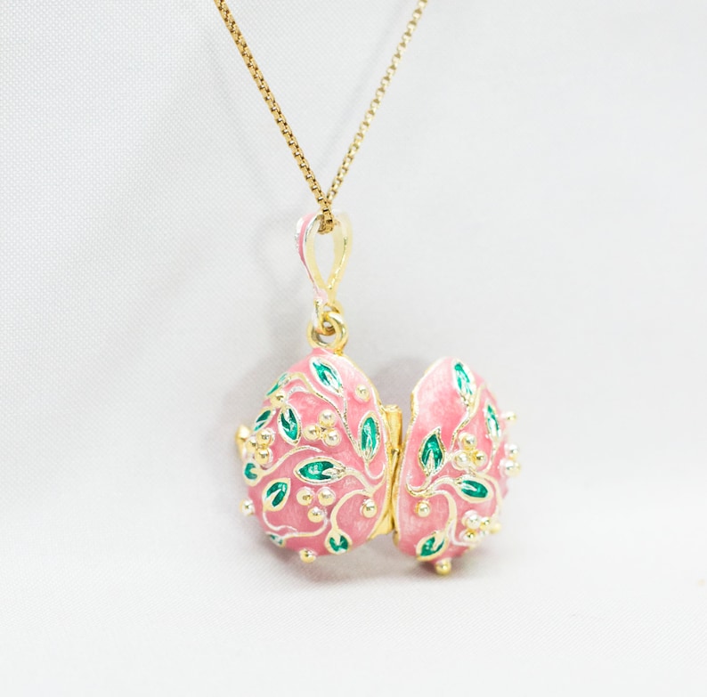 Pink Locket With Ladybug Surprise Enameled Pendant Sterling - Etsy