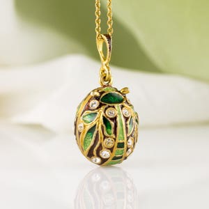 Vintage Beetle Bug Enamel Jewelry Necklace Sterling Silver Gold Vermeil ...