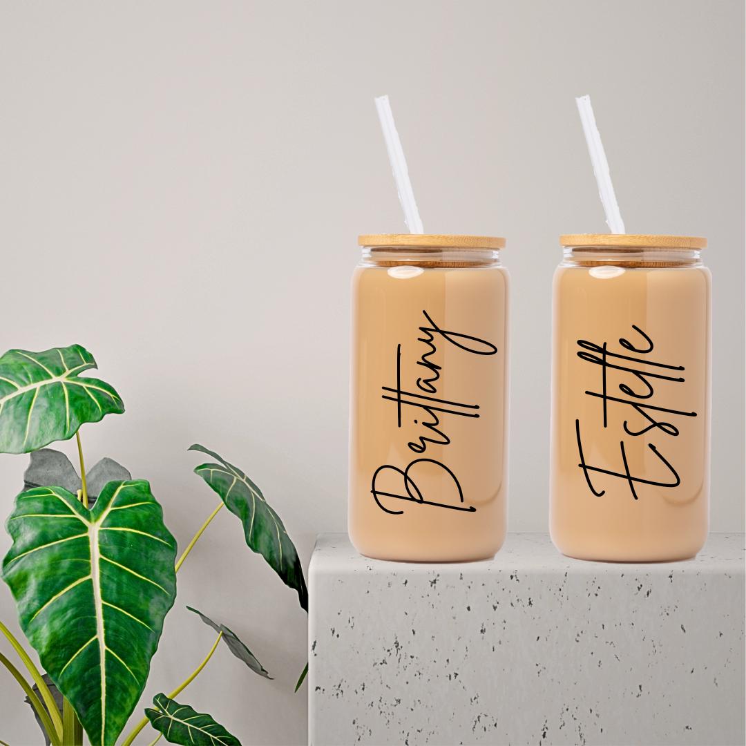 Personalized Iced Coffee Cup for Her, Personalized Water Cup 16 Oz ...